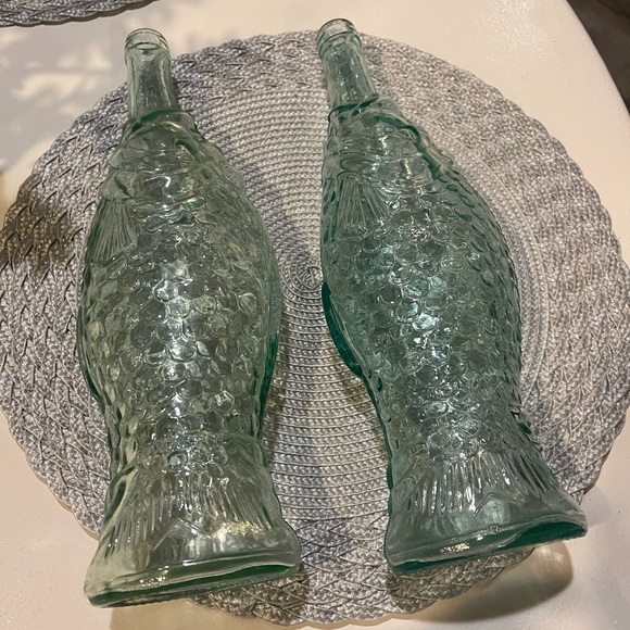 Source Unknown | Accents | Two Vintage Glass Fish Vases Or Fancy Water ...